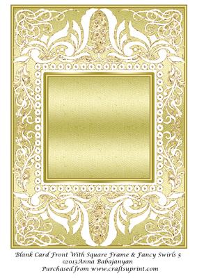 Blank Card Front with Square Frame & Fancy Swirls 5 - CUP427093_96 ...