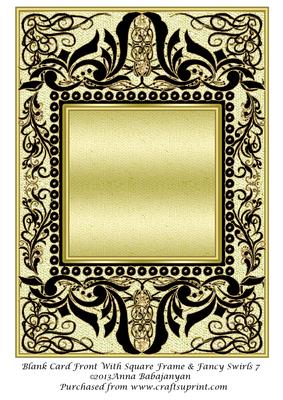 Blank Card Front with Square Frame & Fancy Swirls 7 - CUP427101_96 ...
