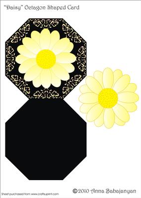 Daisy Octagon Shaped Card - CUP46368_96 | Craftsuprint
