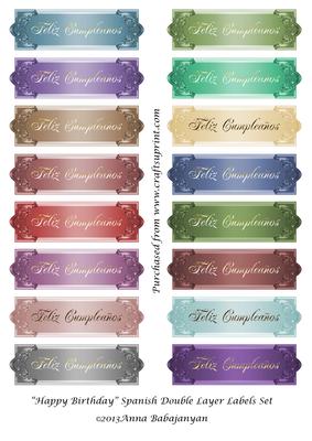 Happy Birthday Spanish Double Layer Labels Set - CUP464433_96 ...