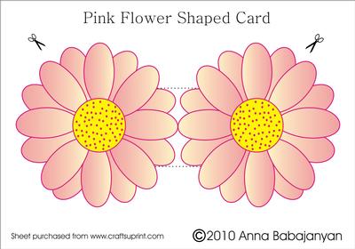 Pink Flower Shaped Card - CUP46607_96 | Craftsuprint