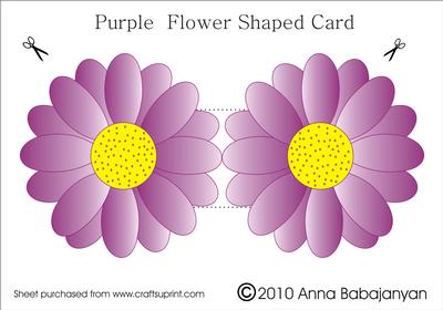 Purple Flower Shaped Card - CUP46612_96 | Craftsuprint