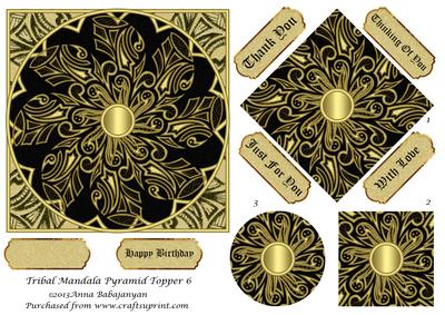 Tribal Mandala Pyramid Topper 6 - CUP473344_96 | Craftsuprint