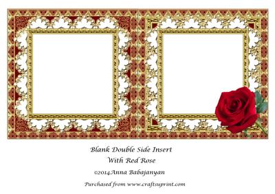 Blank Double Side Insert with Red Rose - CUP513518_96 | Craftsuprint