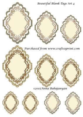 Beautiful Blank Tags Set 4 - CUP593462_96 | Craftsuprint