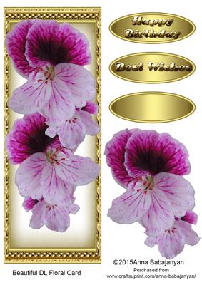 Beautiful Dl Floral Card - CUP626548_96 | Craftsuprint