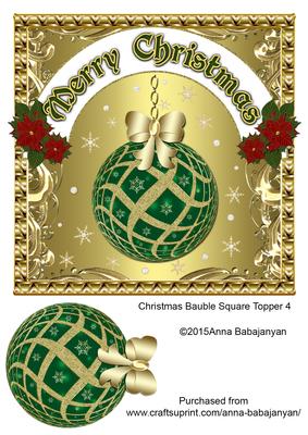 Christmas Bauble Square Topper 4 - CUP630947_96 | Craftsuprint