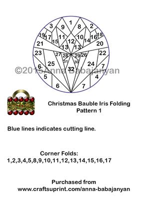Christmas Bauble Iris Folding Pattern 1 - CUP659290_96 | Craftsuprint