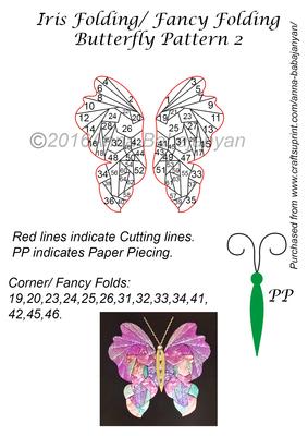 Iris Folding Fancy Folding Butterfly Pattern 2 - CUP671357_96 ...