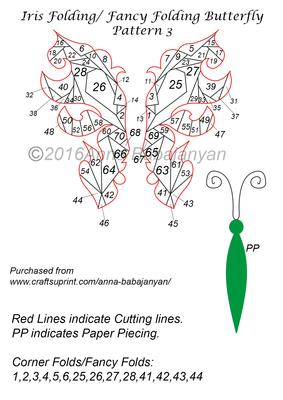 Iris Folding Fancy Folding Butterfly Pattern 3 - CUP671957_96 ...