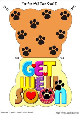 Pet Get Well Soon Card 2 - CUP70295_96 | Craftsuprint