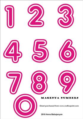 Magenta Numbers - CUP71463_96 | Craftsuprint