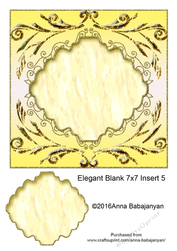 Elegant Blank 7x7 Insert 5 - CUP736800_96 | Craftsuprint