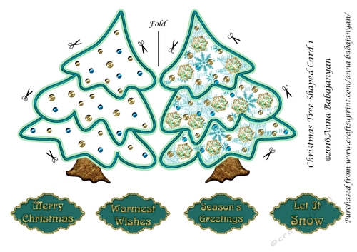 Christmas Tree Shaped Card 1 - CUP744216_96 | Craftsuprint