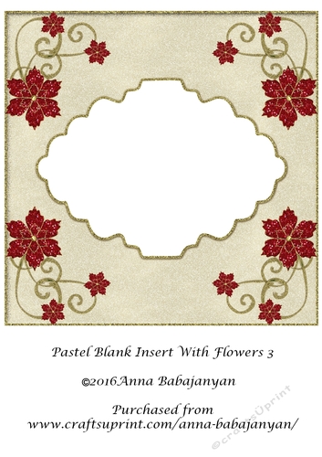 Pastel Blank Insert With Flowers 3 - CUP748398_96 | Craftsuprint