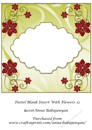 Pastel Blank Insert With Flowers 12 - CUP748407_96 | Craftsuprint
