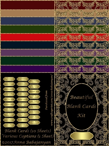 Beautiful Blank Cards Kit - CUP758459_96 | Craftsuprint