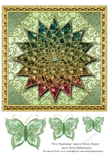 New Beginning Square Fancy Topper - CUP773422_96 | Craftsuprint