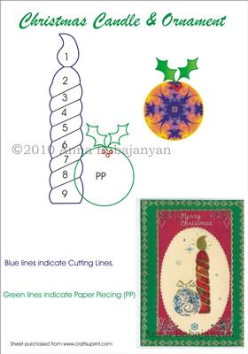 Christmas Candle & Ornament Iris Folding Pattern - CUP79781_96 ...