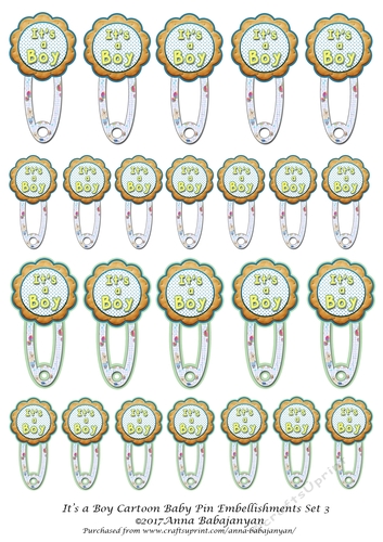 Its a Boy Cartoon Baby Pin Embellishments Set 3 - CUP801624_96 ...