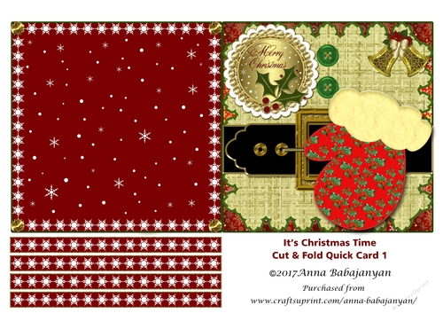 Its Christmas Time Cut & Fold Quick Card 1 - CUP839370_96 | Craftsuprint