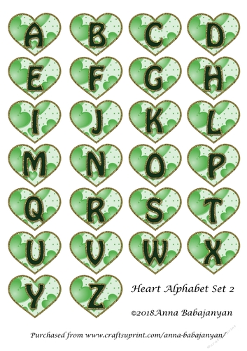 Heart Alphabet Set 2 - CUP852451_96 | Craftsuprint