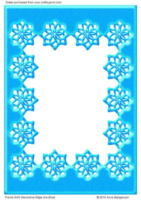 A4 Frame with Decorative Edges (ice Blue) - CUP85454_96 | Craftsuprint