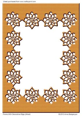 A4 Frame with Decorative Edges (wood) - CUP85480_96 | Craftsuprint