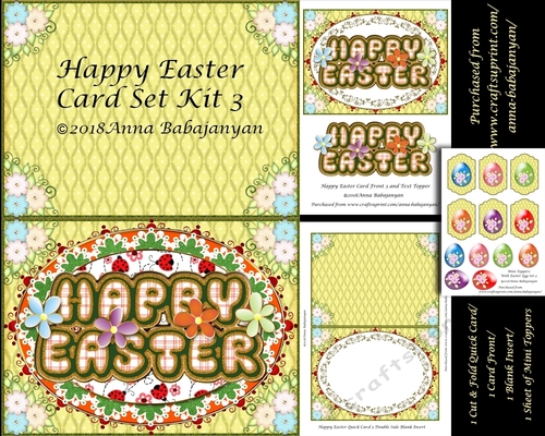 Happy Easter Card Set Kit 3 - CUP858306_96 | Craftsuprint