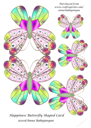 Happiness Butterfly Shaped Card - CUP862312_96 | Craftsuprint