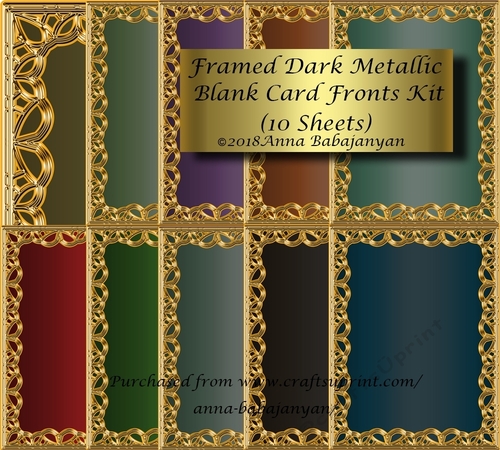 Framed Dark Metallic Blank Card Fronts Kit - CUP871196_96 | Craftsuprint