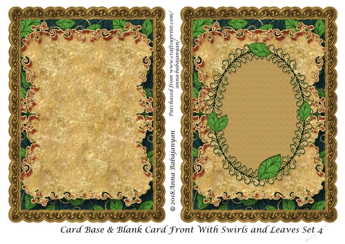 Card Base & Blank Card Front With Swirls and Leaves Set 4 - CUP876536 ...