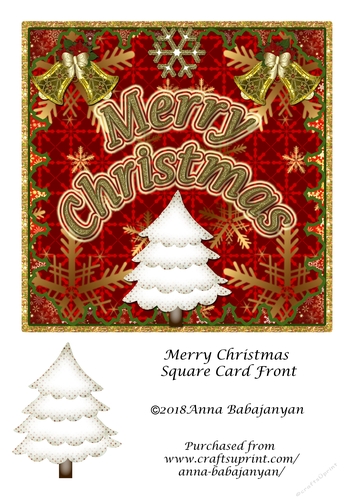 Merry Christmas Square Card Front - CUP880562_96 | Craftsuprint