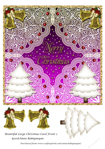 Beautiful Large Christmas Card Front 2 - CUP903000_96 | Craftsuprint