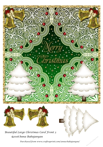 Beautiful Large Christmas Card Front 3 - CUP903002_96 | Craftsuprint