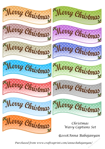 Christmas Wavy Captions Set - CUP913302_96 | Craftsuprint