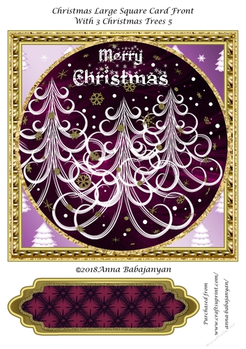 Christmas Large Square Card Front With 3 Christmas Trees 5 - CUP913599 ...