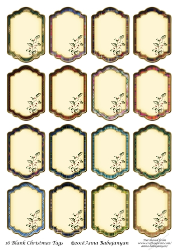 16 Blank Christmas Tags - CUP929364_96 | Craftsuprint