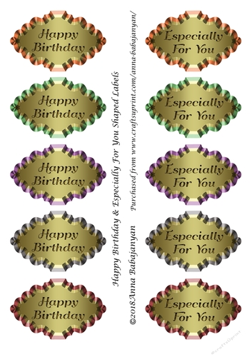 Happy Birthday & Especially For You Shaped Labels - CUP932586_96 ...