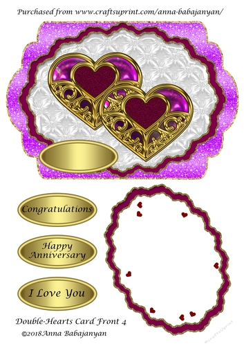 Double-Hearts Card Front 4 - CUP935314_96 | Craftsuprint