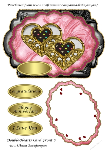 Double-Hearts Card Front 6 - CUP935316_96 | Craftsuprint