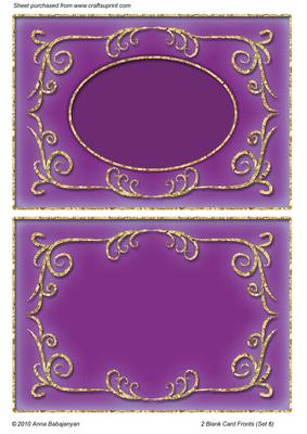 2 Blank Card Fronts (set 6) - CUP93993_96 | Craftsuprint