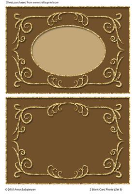 2 Blank Card Fronts (set 9) - CUP93997_96 | Craftsuprint
