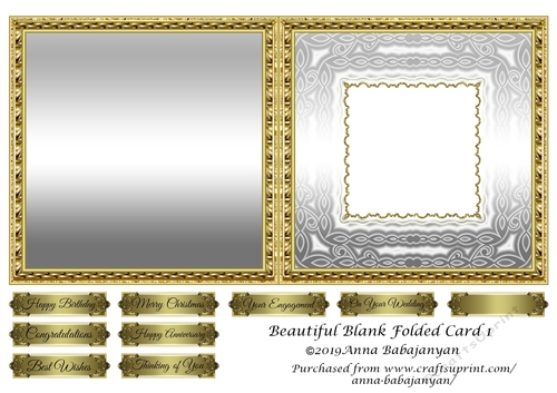 Beautiful Blank Folded Card 1 - CUP972423_96 | Craftsuprint