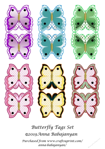 Butterfly Tags Set - CUP972997_96 | Craftsuprint