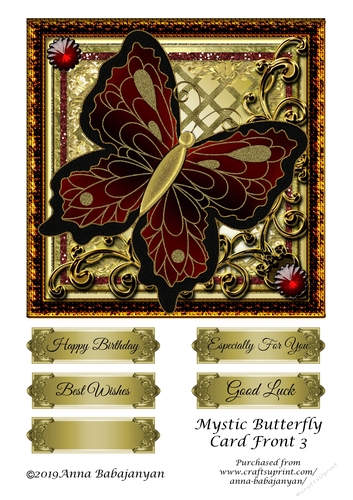 Mystic Butterfly Card Front 3 - CUP976127_96 | Craftsuprint
