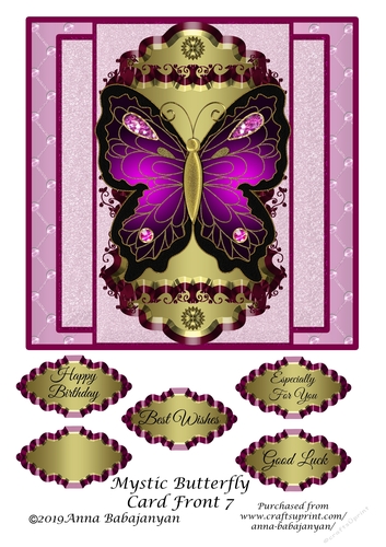 Mystic Butterfly Card Front 7 - CUP976131_96 | Craftsuprint