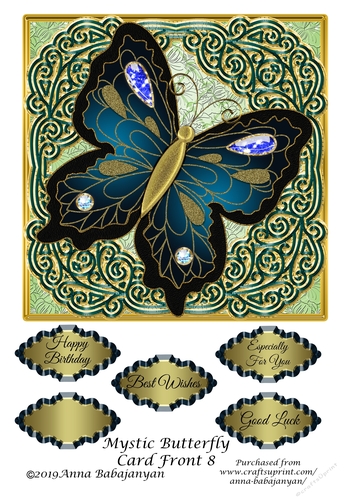 Mystic Butterfly Card Front 8 - CUP976132_96 | Craftsuprint