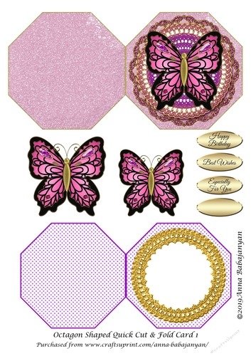 Octagon Shaped Quick Cut & Fold Card 1 - CUP977576_96 | Craftsuprint