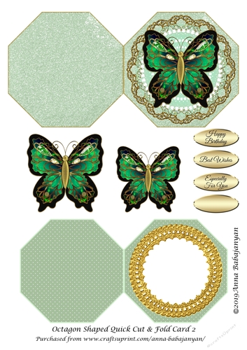 Octagon Shaped Quick Cut & Fold Card 2 - CUP977577_96 | Craftsuprint